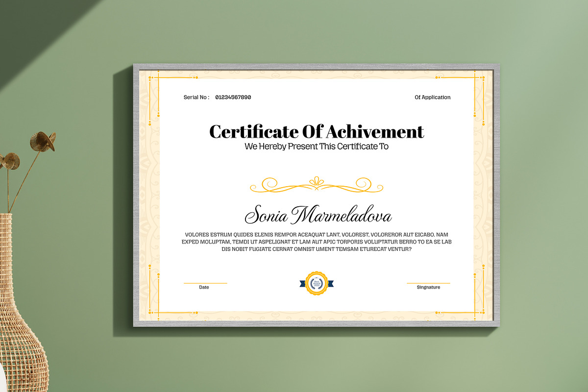 Certificate Template, a Stationery Template by Creatiya Type