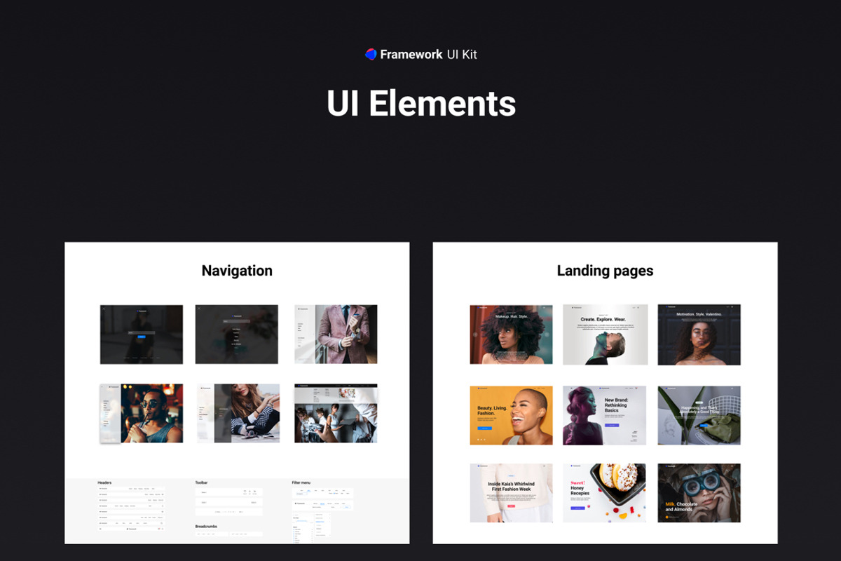 Framework UI Kit, an UI Kit Template by Design Patterns