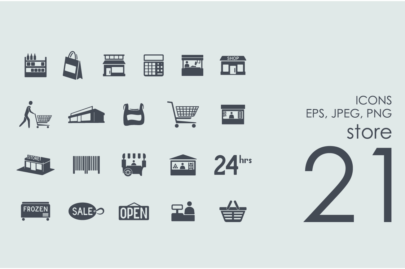 21 store icons, an Icon by Palau