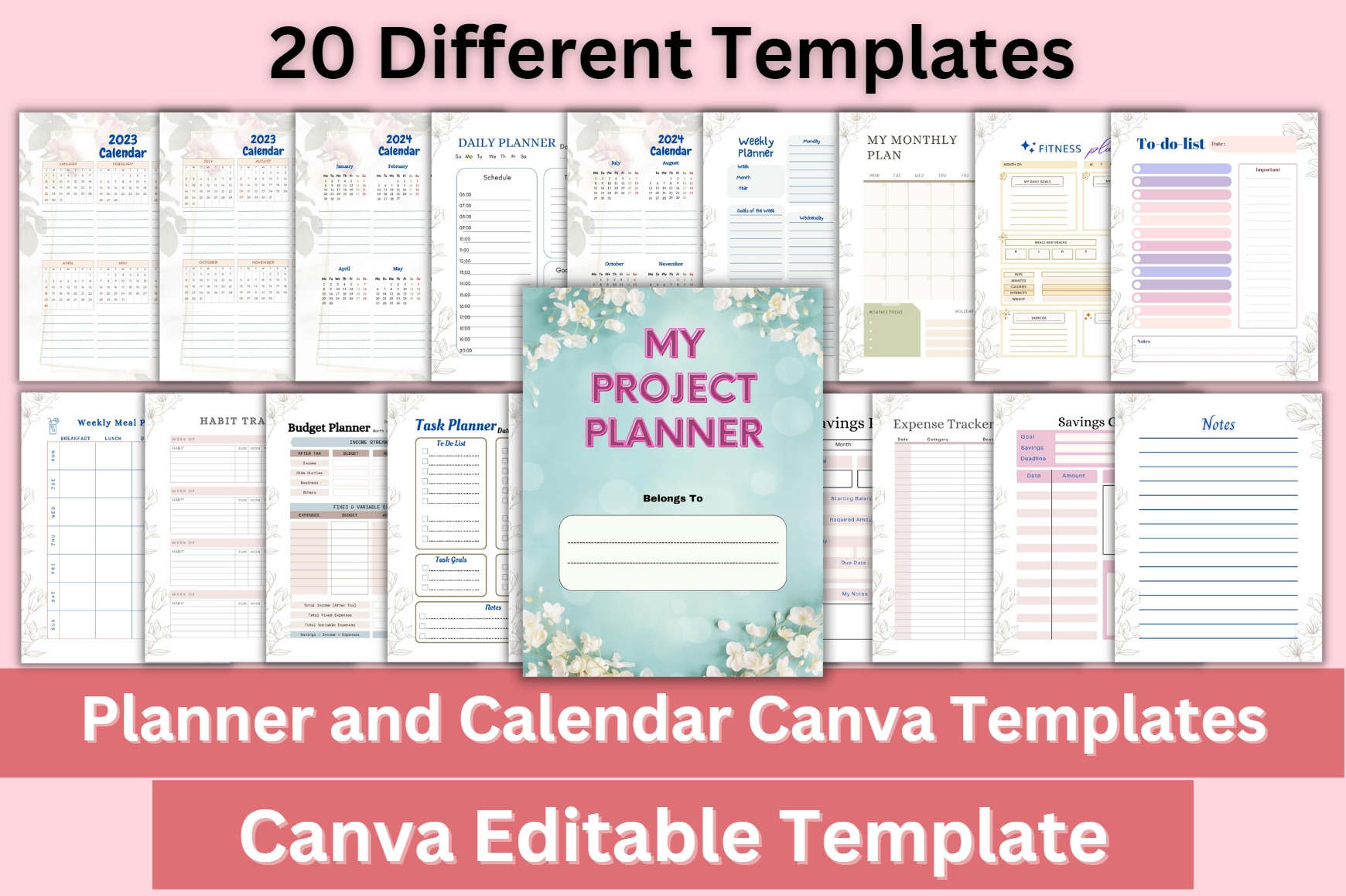 Planner and Calendar Canva Templates