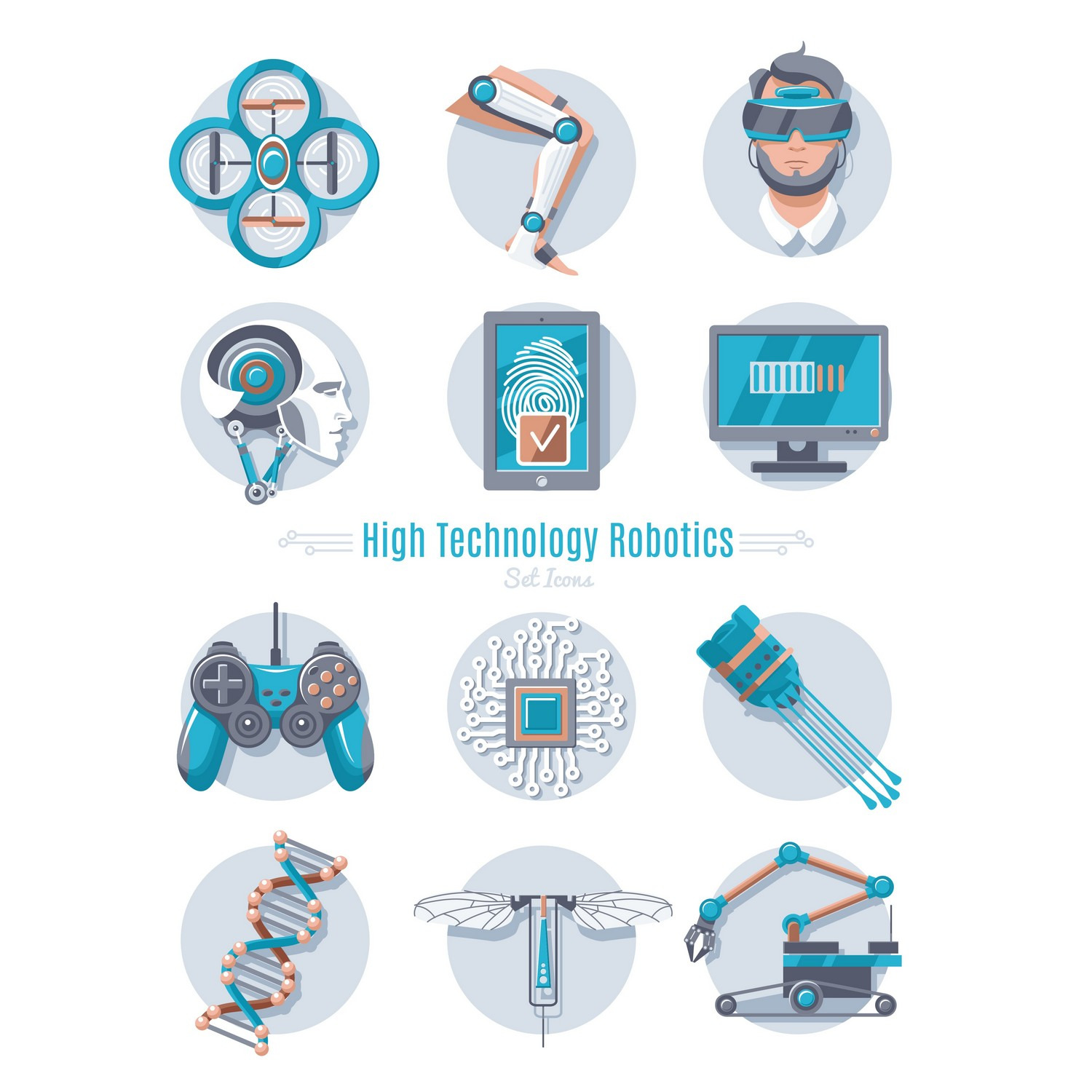Hi-Tech Robotics Icon Set, an Icon by Alexander Belenkiy