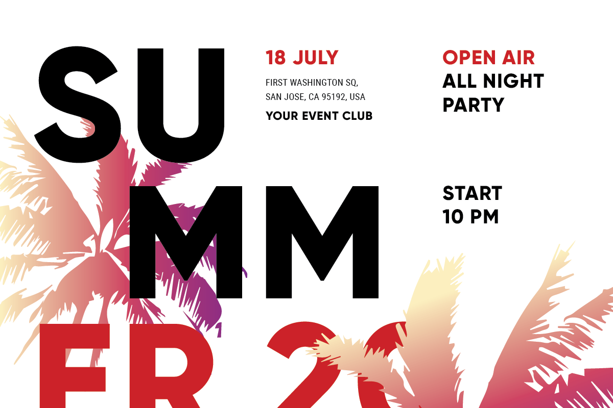 Summer Event Poster Template #4, a Flyer Template by Danil Polshin