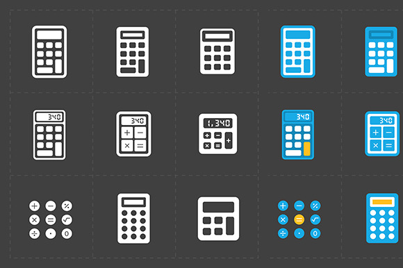 Vector calculator icons set, an Icon by Anton | Creative Market