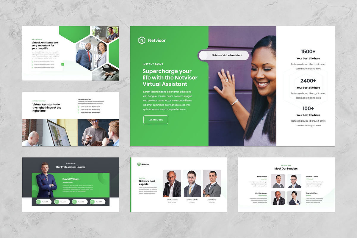 Assistant Powerpoint Presentation, a Presentation Template by Flat Icons