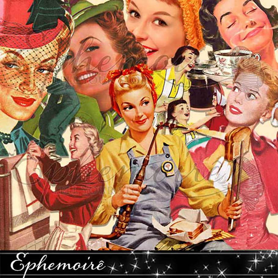 Retro Ad Elements - Girl Power #3, an Illustration by ephemoire