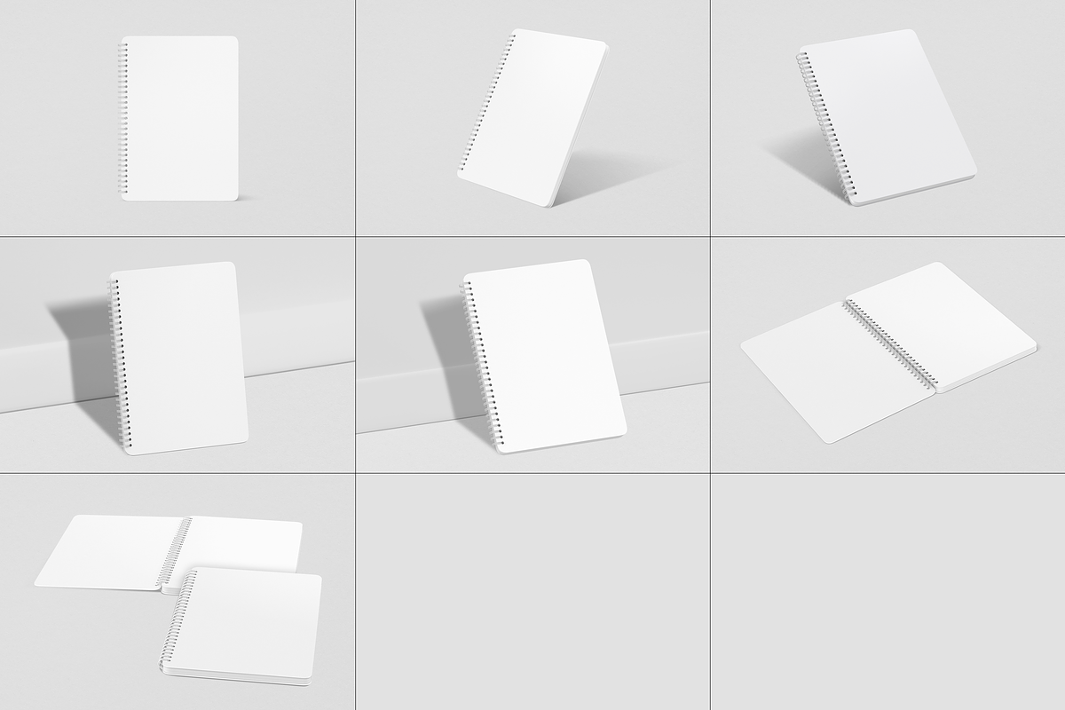 Rounded Corners Spiral Notebook - A4, a Print Template by Mockupdaddy