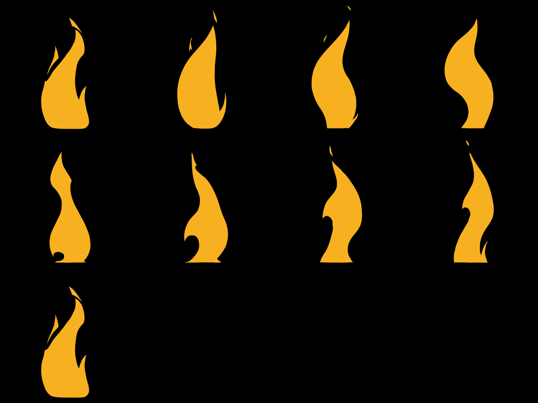 Sprite Sheets Fire Loop. Ready for, an Illustration by YashkovskiyMD