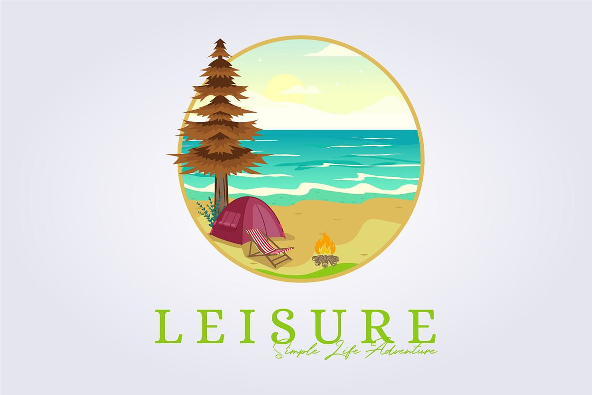 beach camp island exploration logo, a Branding & Logo Template by ...