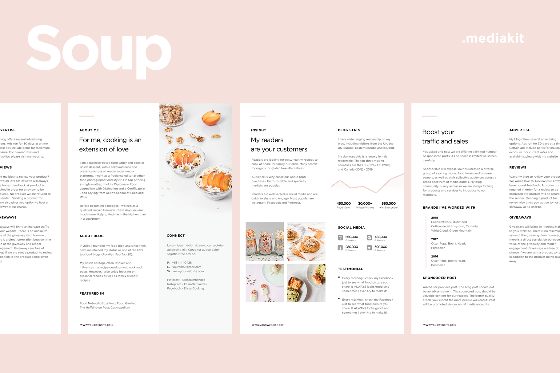 Media Kit Template for Food Blogger, a Websites & App Template by ariodsgn