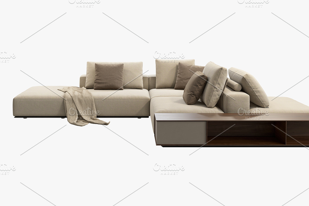 Poliform Westside Sofa set 3, a Furniture 3D Model by 3dmitruk | Creative Market
