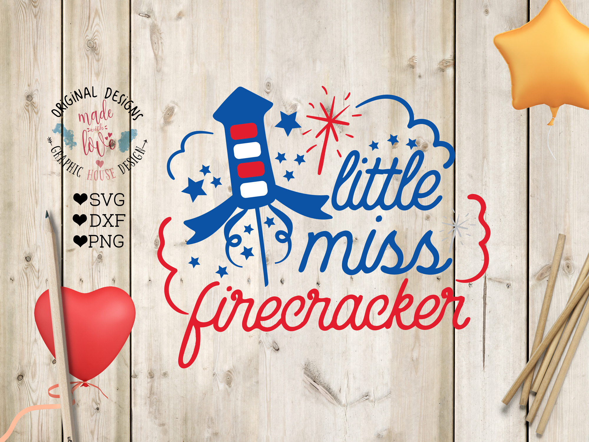 Little Miss Firecracker Cut File, an Illustration by Graphic House ...