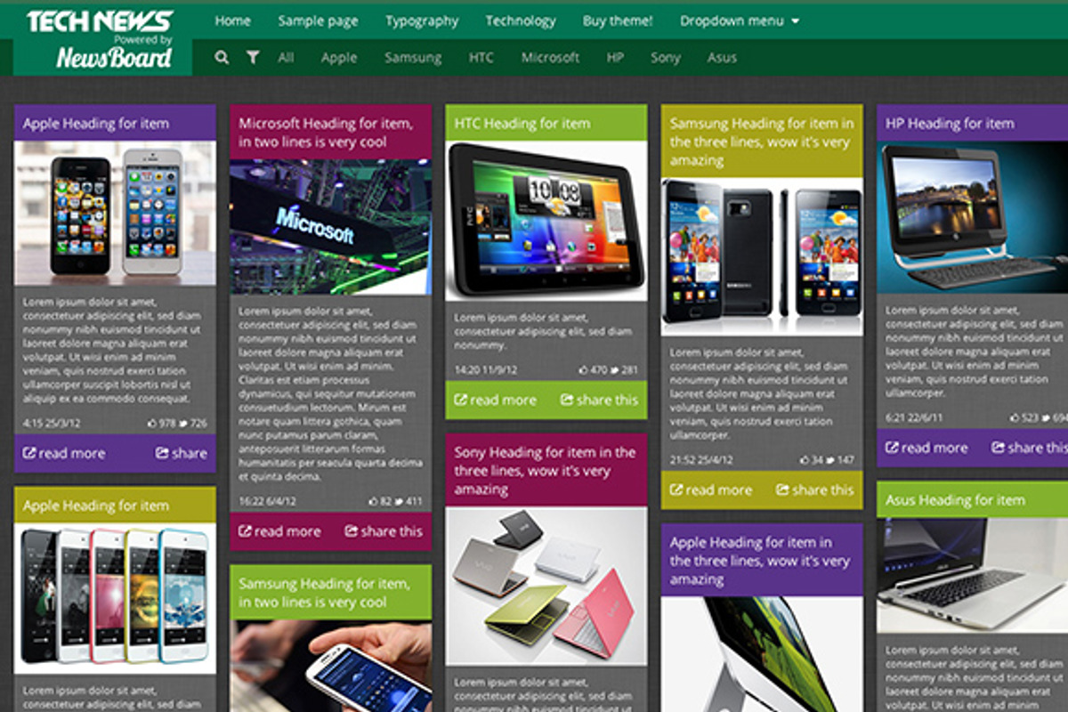 NewsBoard - Responsive Masonry Theme, a Bootstrap Template by NineBit shop