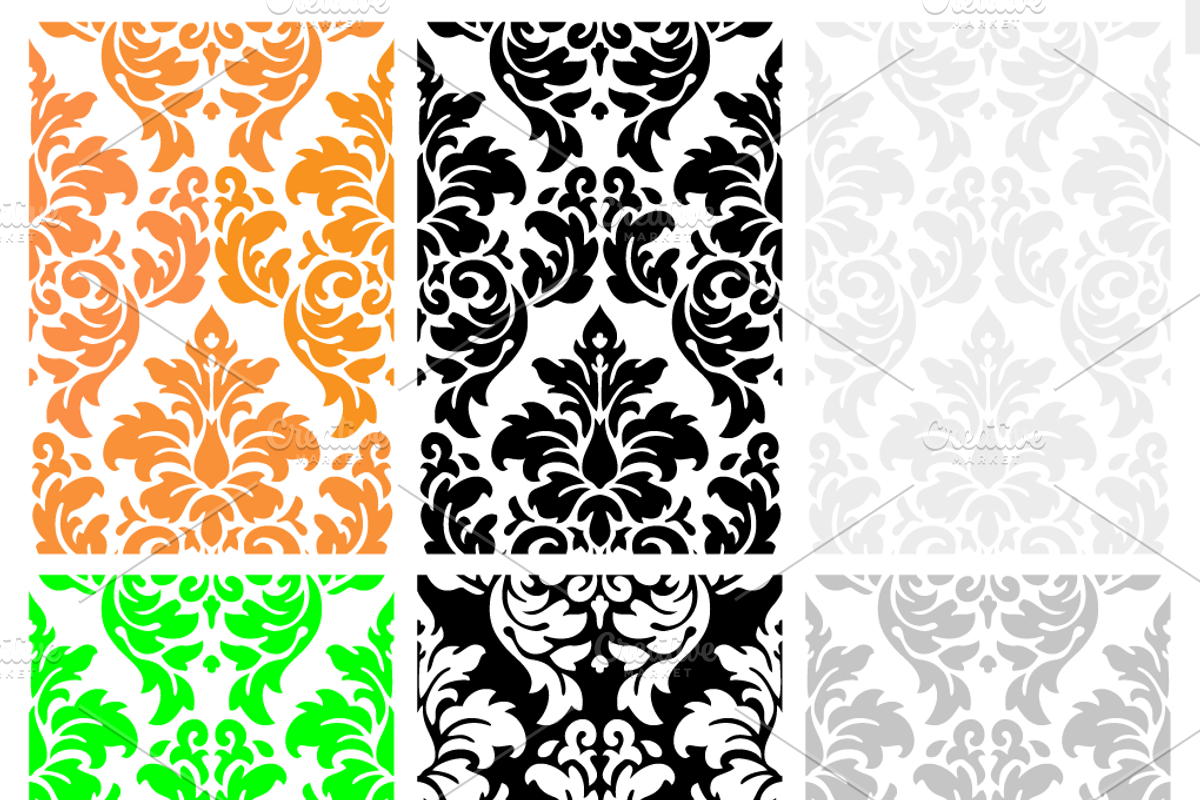 Vector|Bitmap Damask Seamless Tiles, a Pattern Graphic by Penina