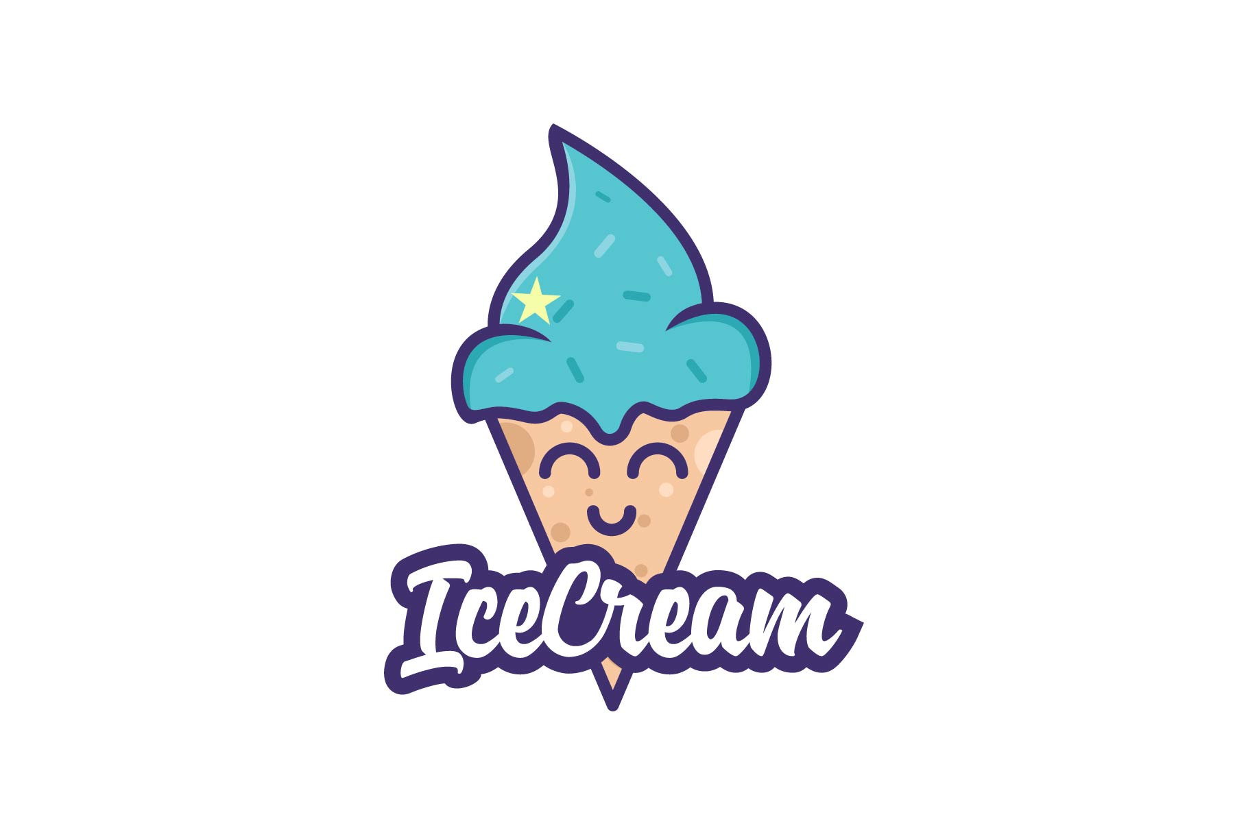 cute ice cream logo, a Branding & Logo Template by ZHR Creative