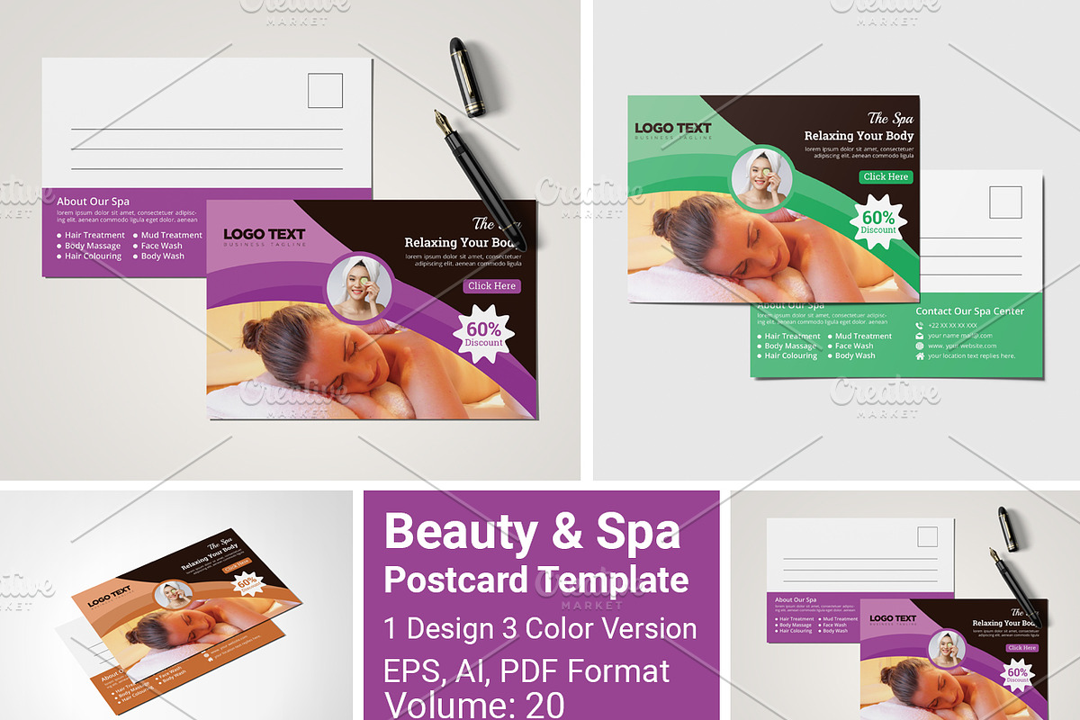 Beauty & Spa Postcards Templates, a Card Template by MRI STUDIO