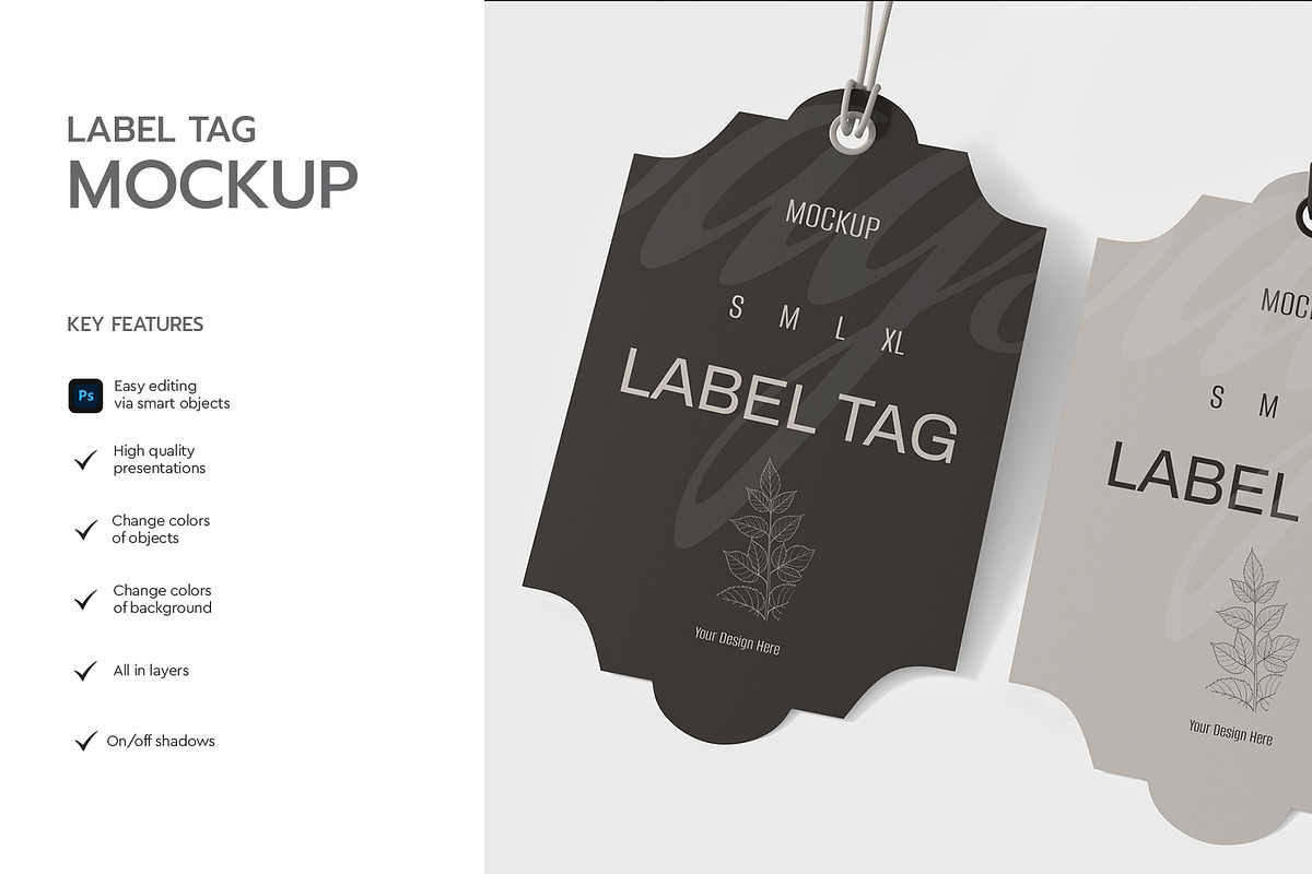 Minimal Price Tag Branding Mockup