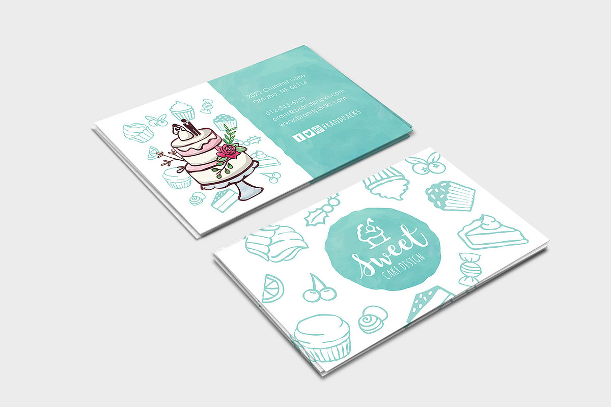 Cake Shop Business Card Template, a Business Card Template by BrandPacks