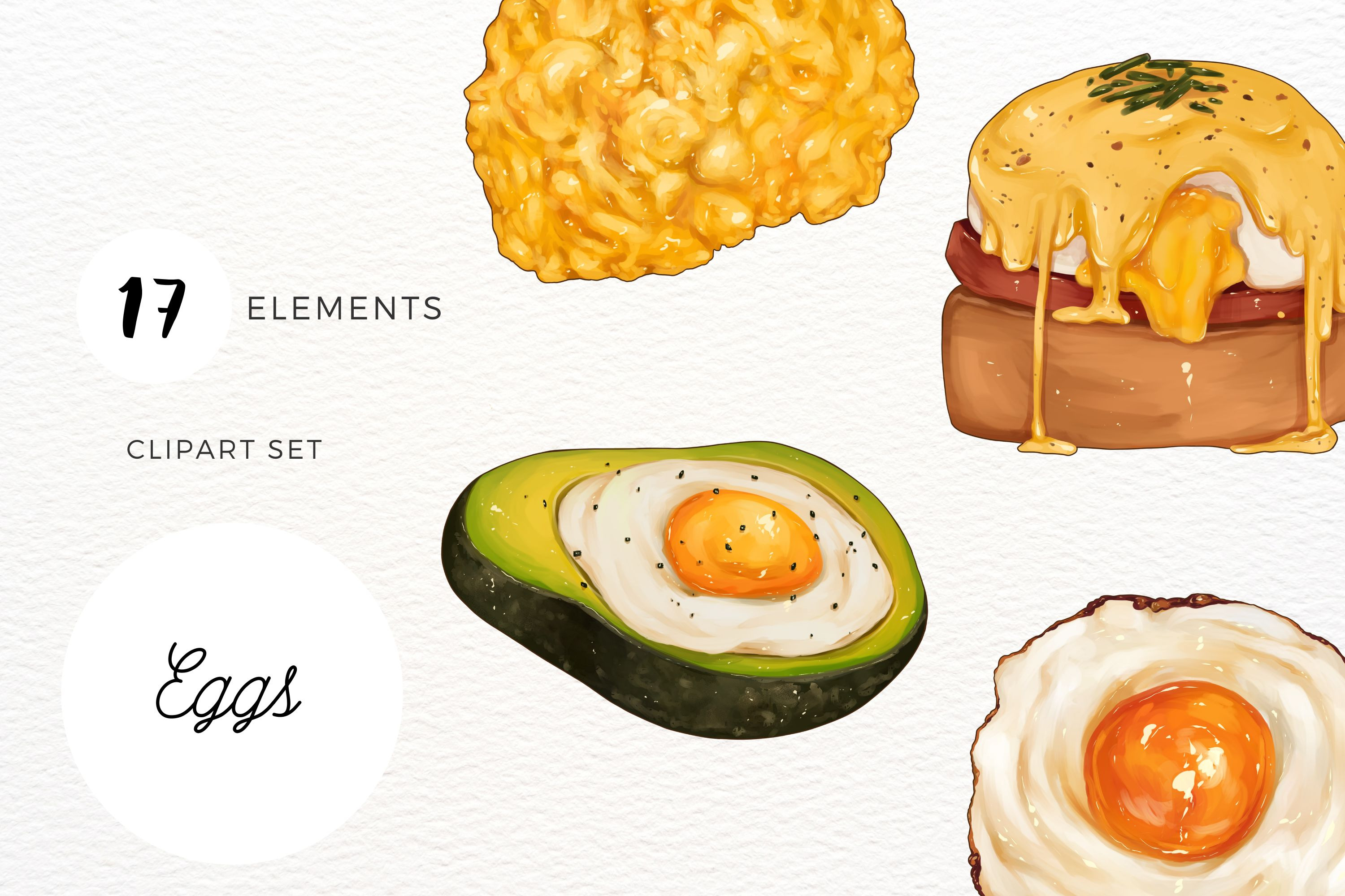Breakfast Egg Menu Illustrations, a Food Illustration by ArtbyHien