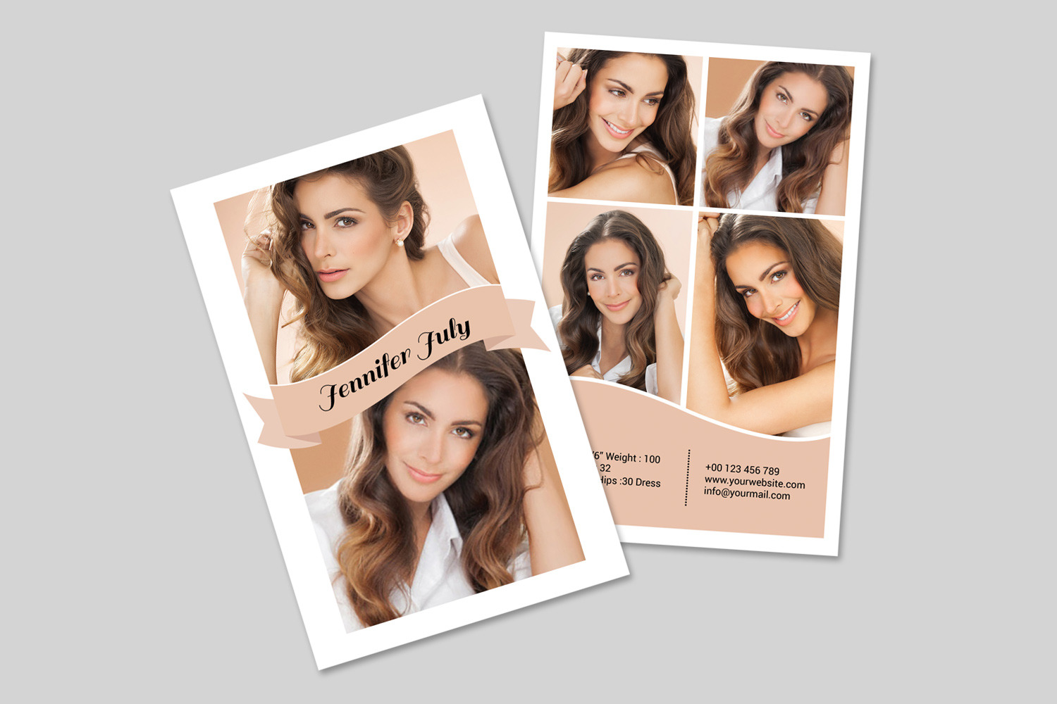 Modeling Comp Card Template-V470 | Flyer Templates ~ Creative Market