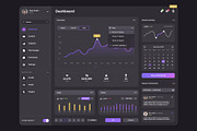 Dark Dashboard Admin UI Kit, a Templates & Theme by Medialoot