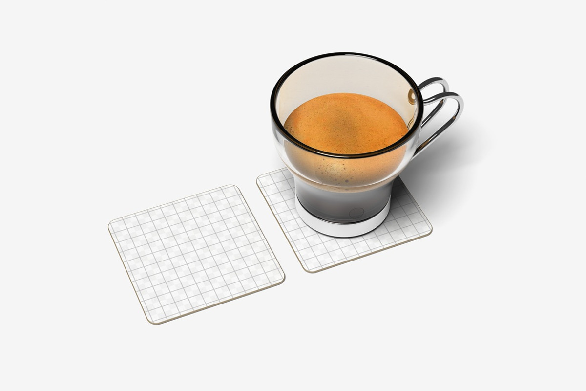 Square Coaster Mockup, a Cups & Container Mockup by Graphic Deal