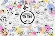 Tea time objects, an Object Illustration by Olly Molly