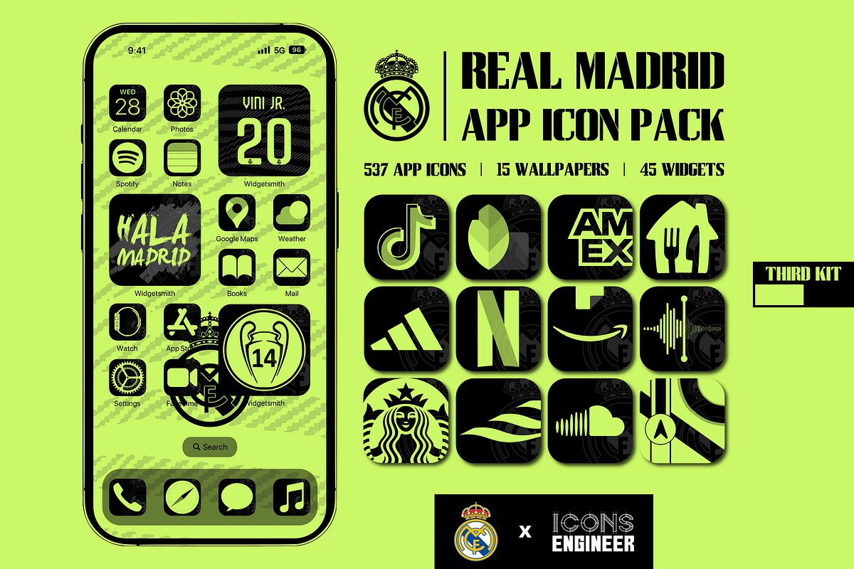 Real Madrid Icon Pack | Third Kit, an Icon by IconsEngineer