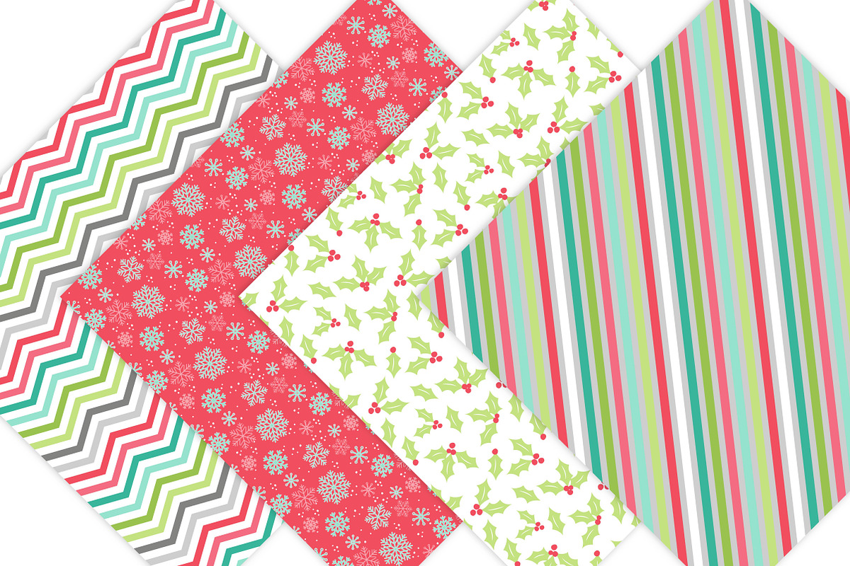 Christmas Digital Paper Patterns, a Pattern Graphic by Leska's Digitals