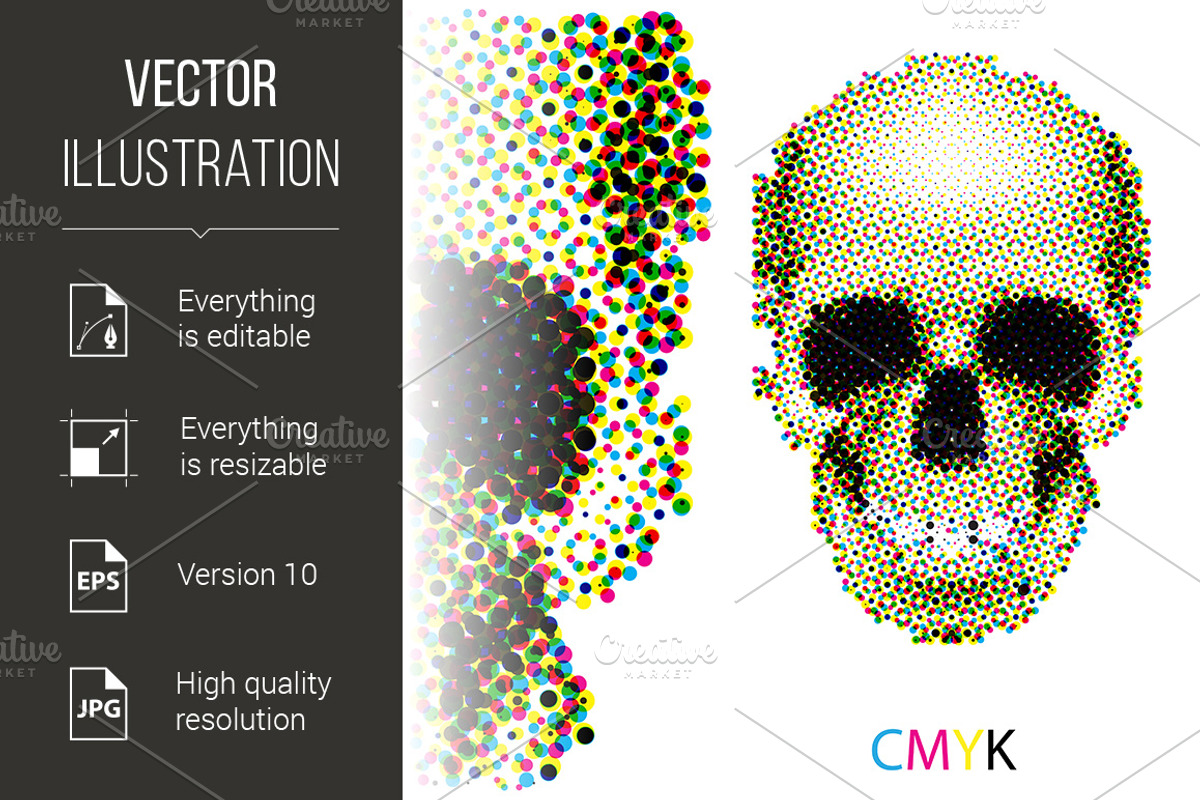 Halftone skull, a Background Graphic by DvargShop | Creative Market