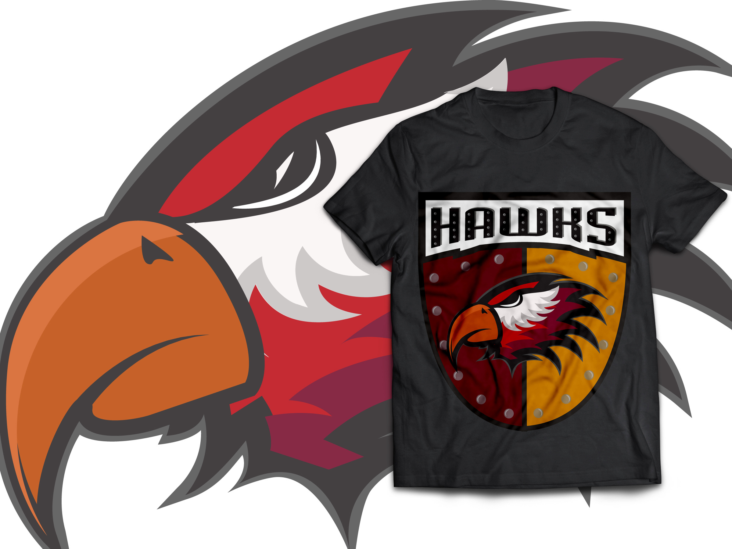 Professional sports logo hawks, a Branding & Logo Template by Just Shop
