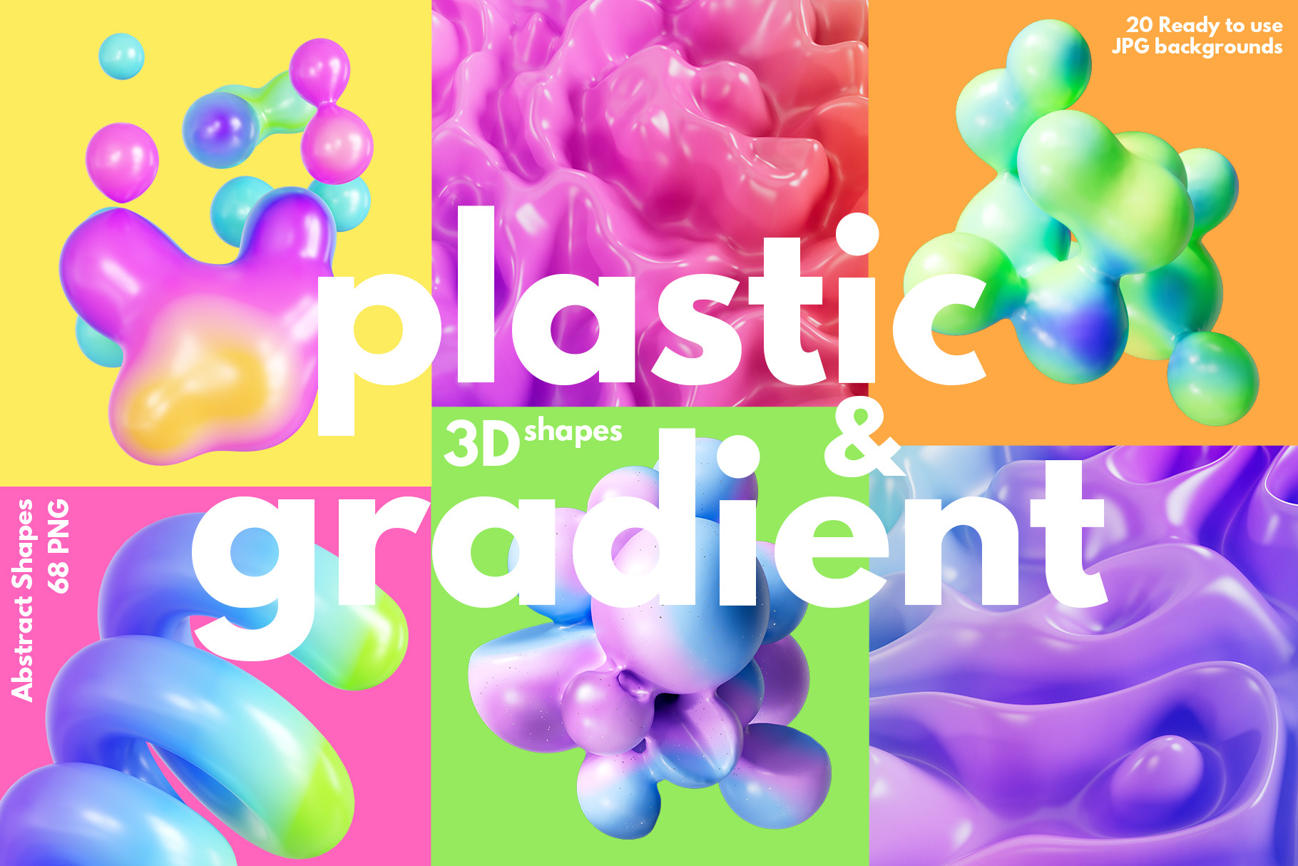 3D Plastic Gradient Graphic Set, a Graphic by LarysaZabrotskaya