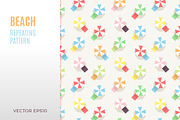 Beach Repeating Pattern, a Decorative Illustration by Vector Kitchen by ...