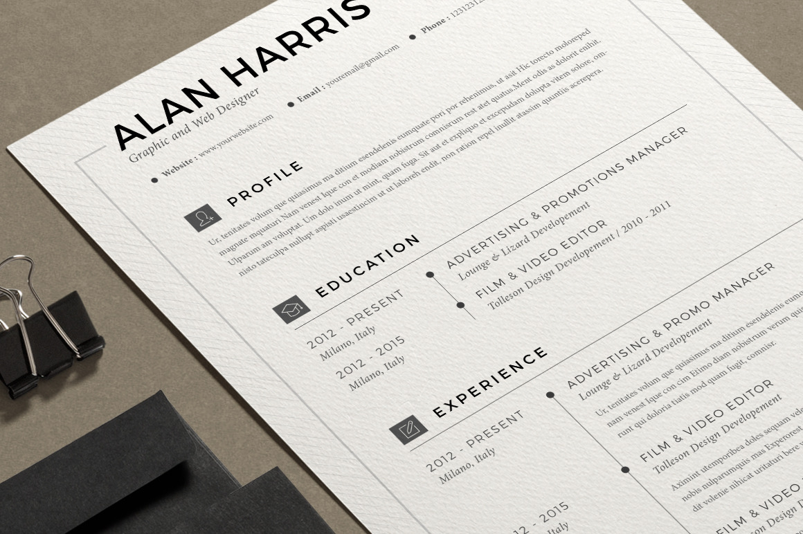 Resume Alan (2 pages), a Resume Template by Estartshop