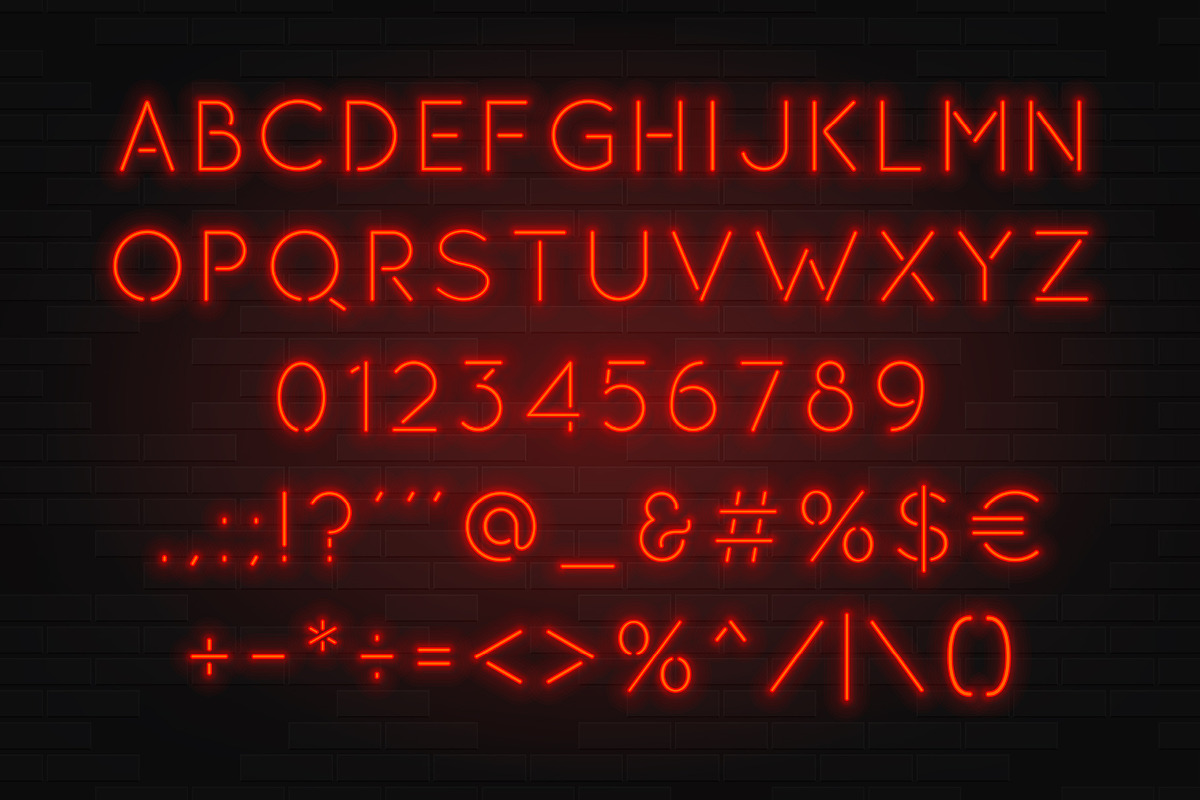 Night Neon SVG Font - Red, a Font by Andrey Yaroslavtsev