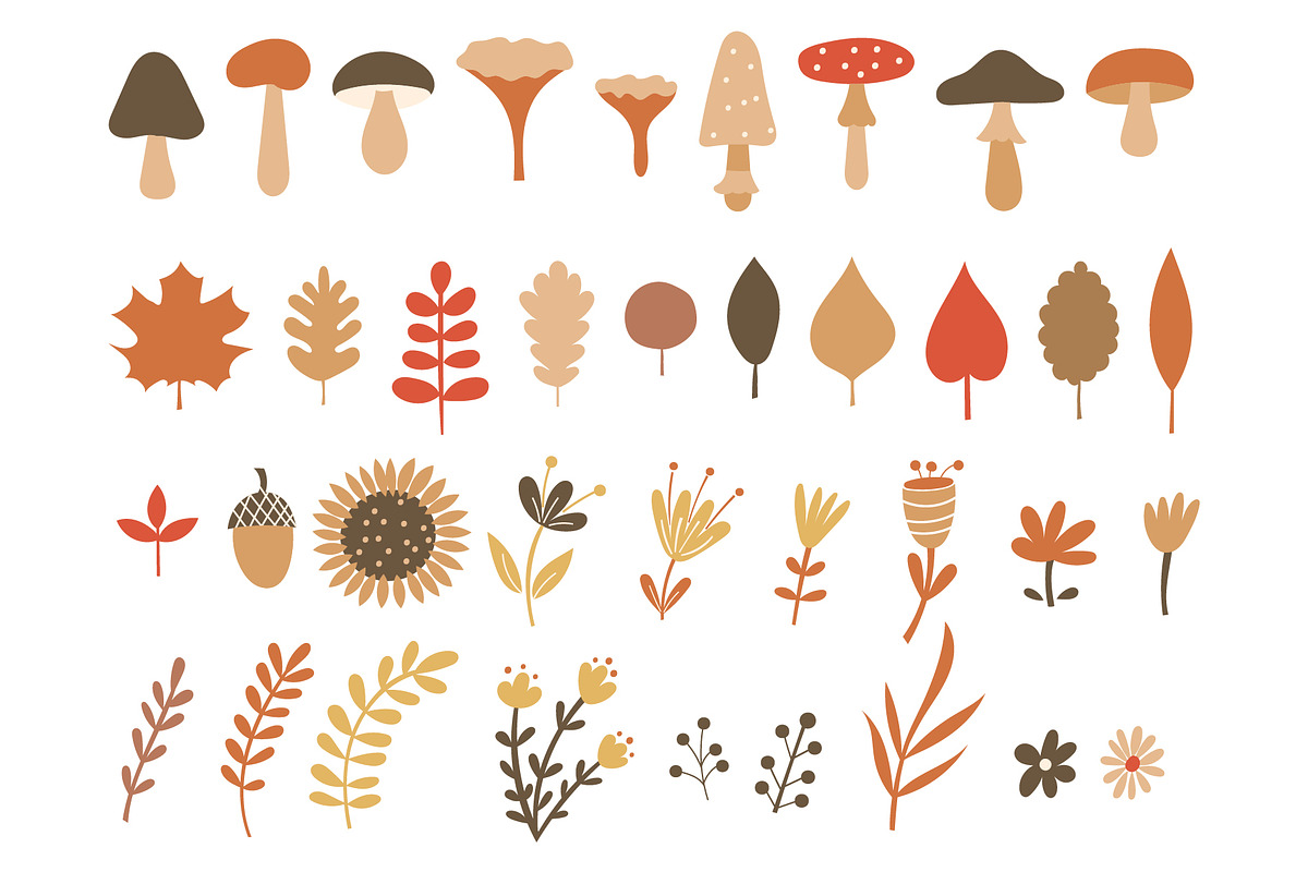 Thanksgiving Day Fall Clipart, an Object Graphic by DearLetters