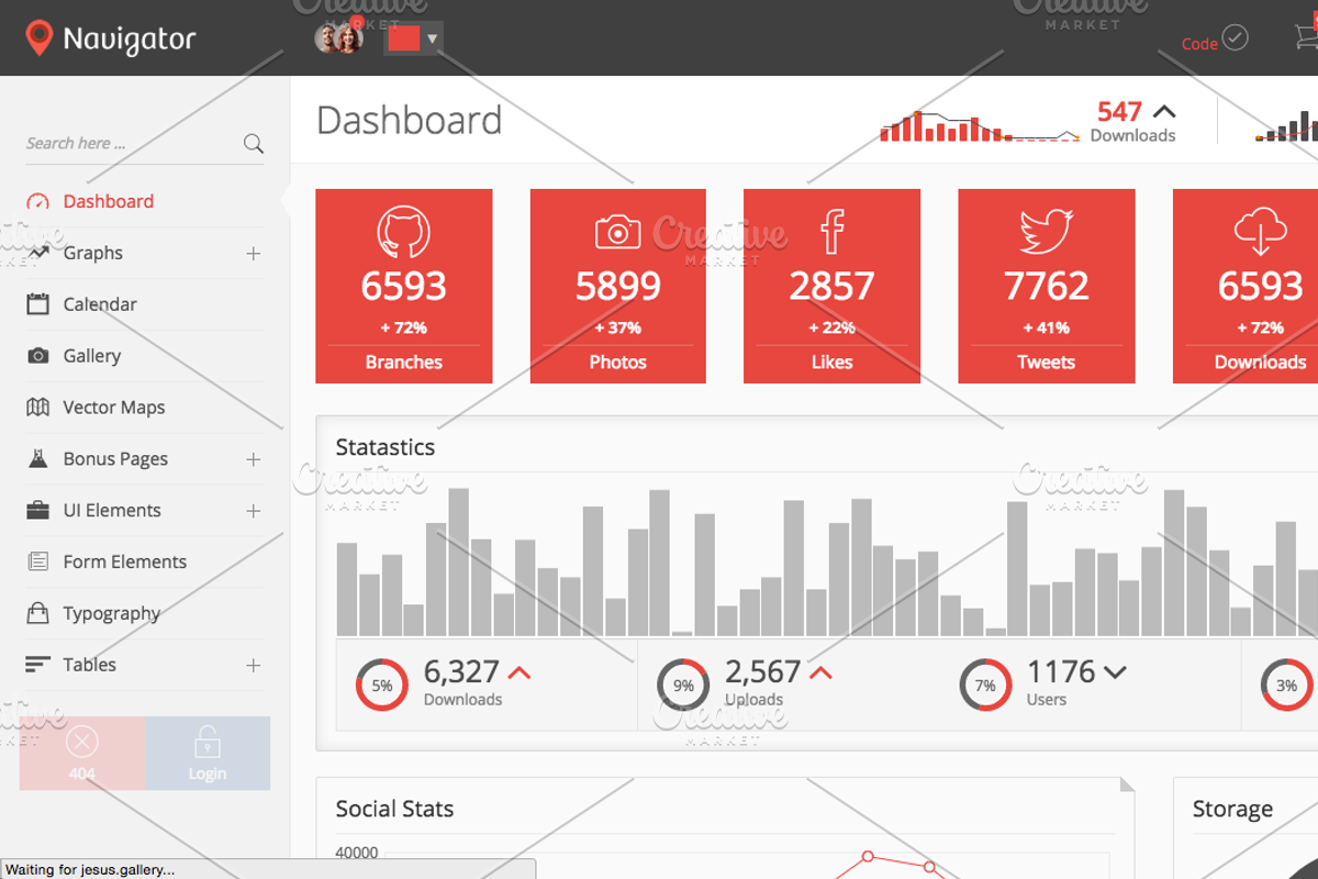 Square Admin Dashboard, a Bootstrap Template by Creative Themes
