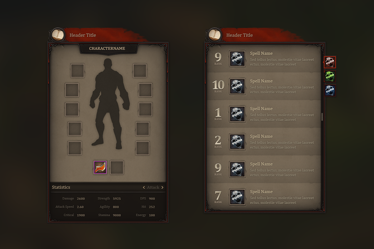 Fantasy UI - Bloodline, a Templates & Theme by EvilSystem