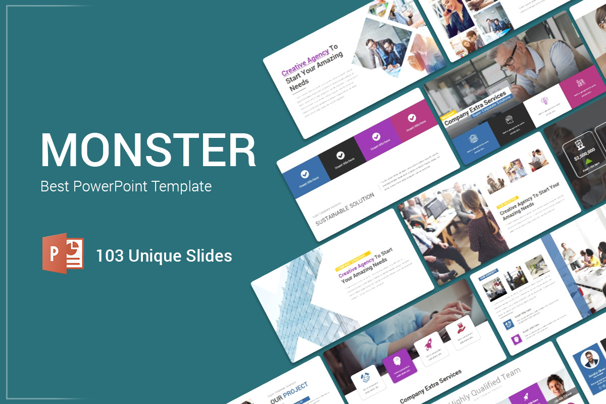 Monster PowerPoint Template, a Presentation Template by SlideOne