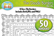 Thin Doodle Frame Borders Set 4 | Graphics ~ Creative Market