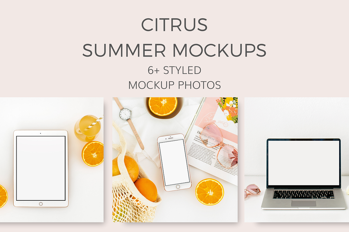 Citrus Summer Mockups (6+ Images), an iPhone Mockup by Ivory Mix