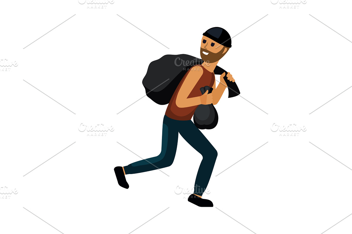 robber character. burglary cartoon, a Transportation Illustration by ...
