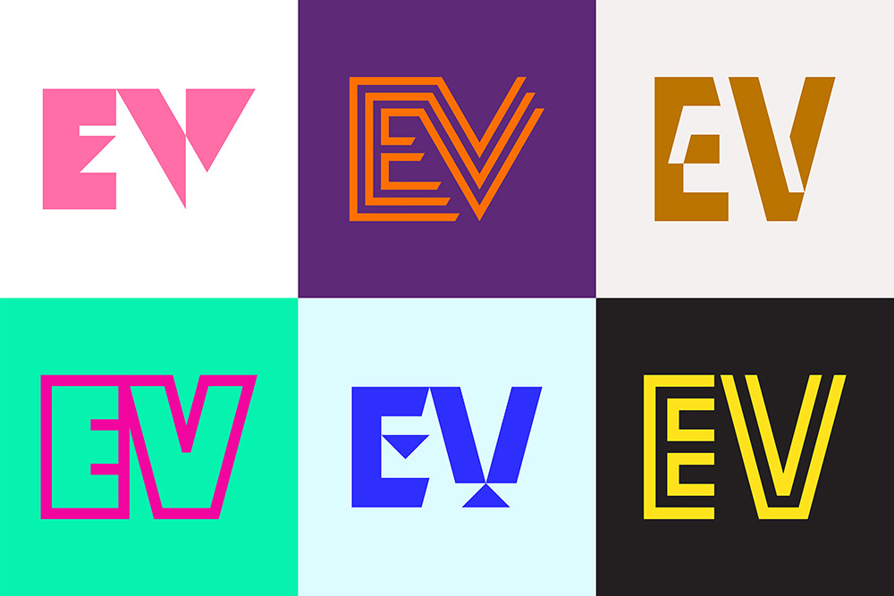 Set of letter EV logos, an Object Graphic by NataliiaVolyk