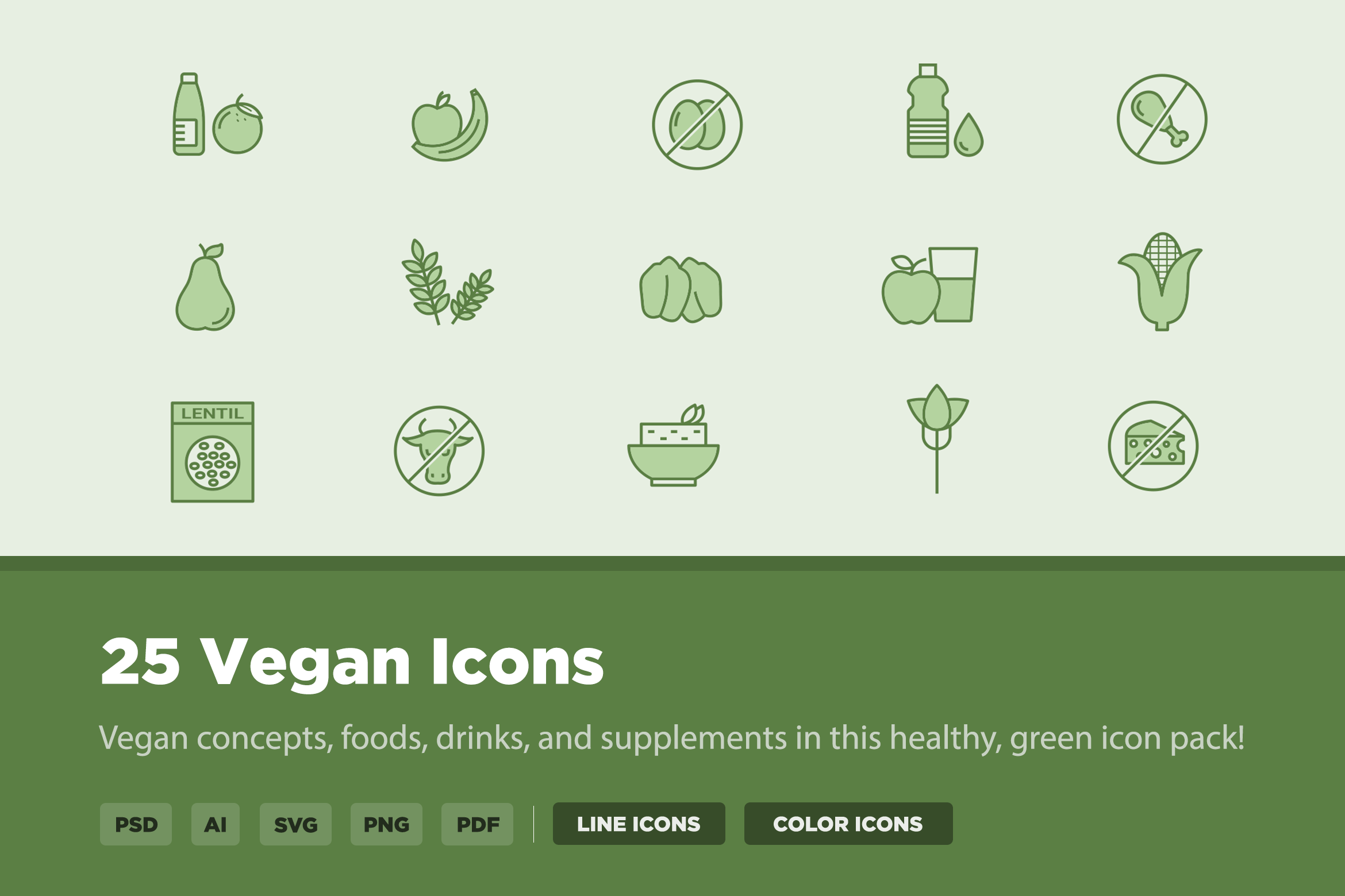 25 Vegan Icons, an Icon by Creative VIP