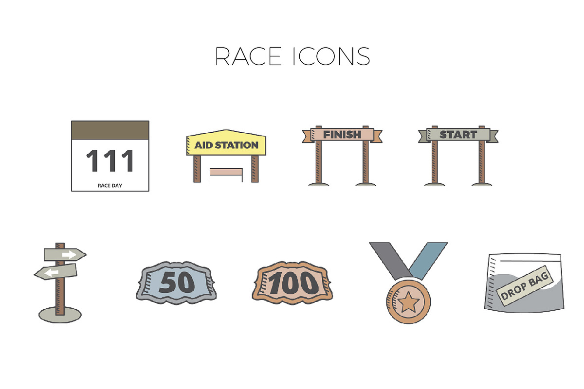 50 Trail Running Icons, an Icon by Victory Design