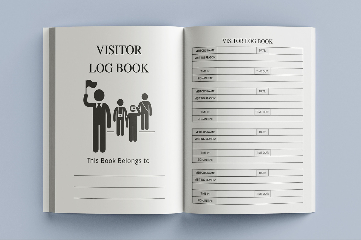 Visitor Log Book, a Print Template by Book2bees