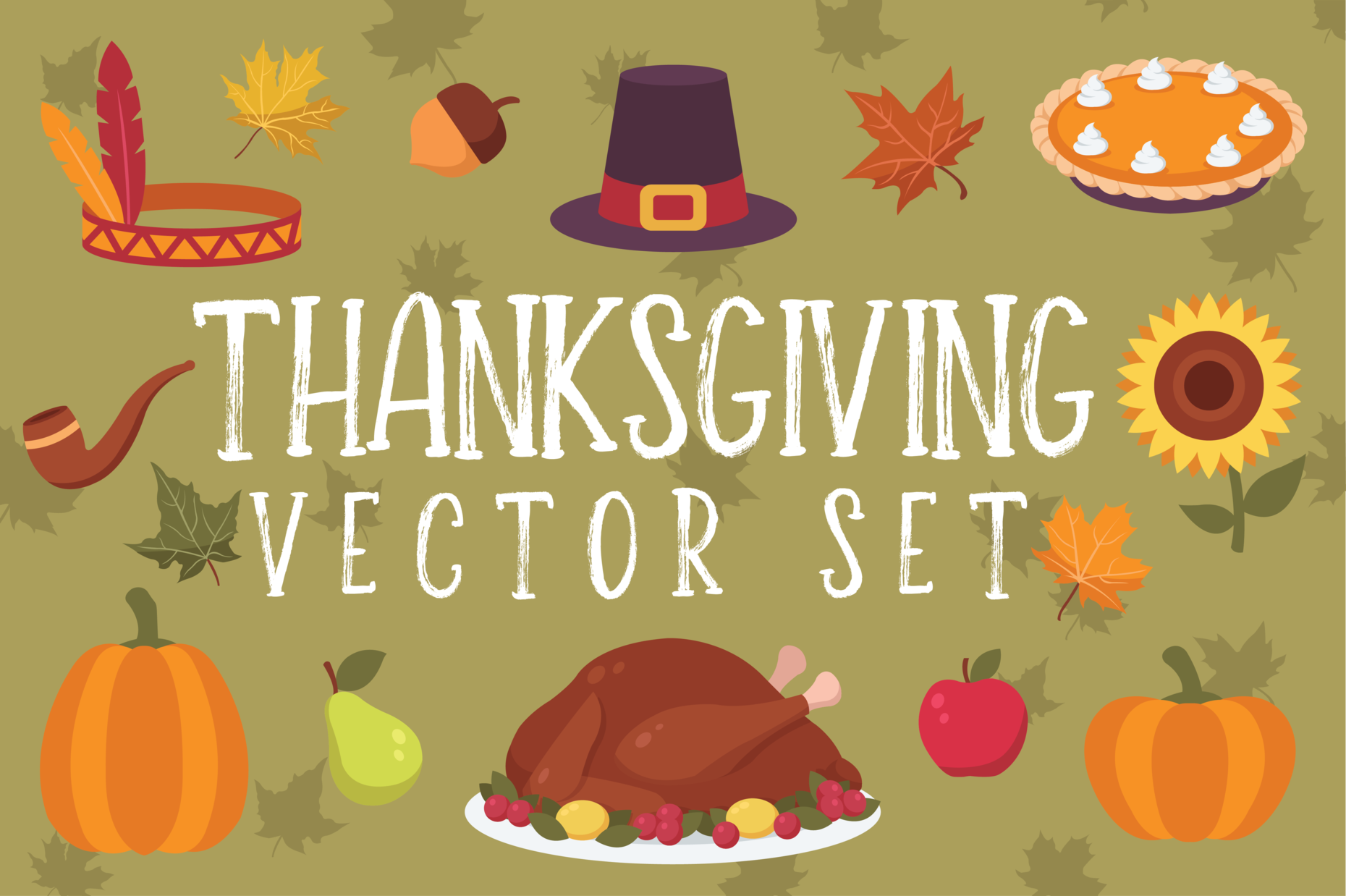 Thanksgiving Clipart Vector Set | Illustrations ~ Creative Market