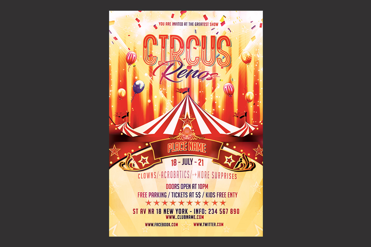 Circus Flyer, a Flyer Template by DSGraphicDesign