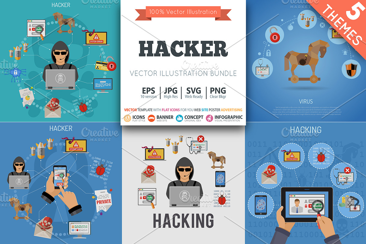 Cyber Crime Concepts, a Technology Illustration by TAlex