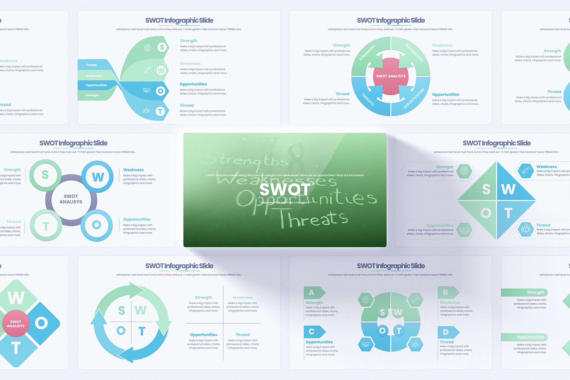 SWOT PowerPoint Infographics Slide, a Presentation Template by Pulsecolor