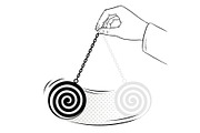Hypnotizer pendulum in hand coloring book vector, a Decorative ...